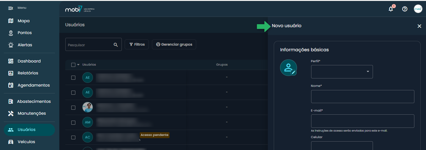 Como cadastrar usuários? | Mobi7